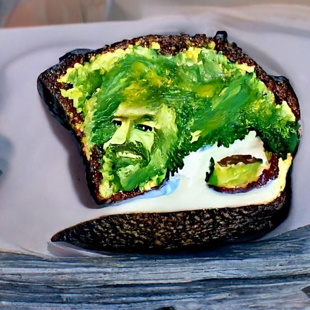 Bob Ross avocado toast - AI Generated Artwork - NightCafe Creator