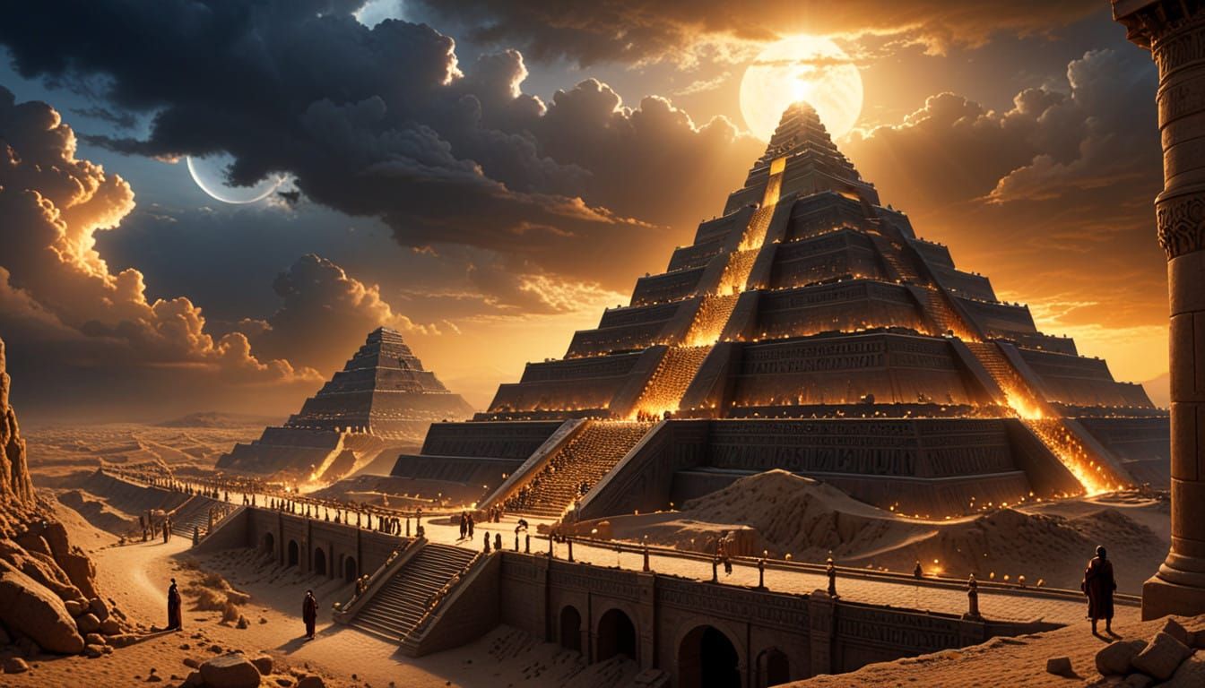 Babylon Pyramids - Ancient Babylonian Pyramids in Dramatic S...