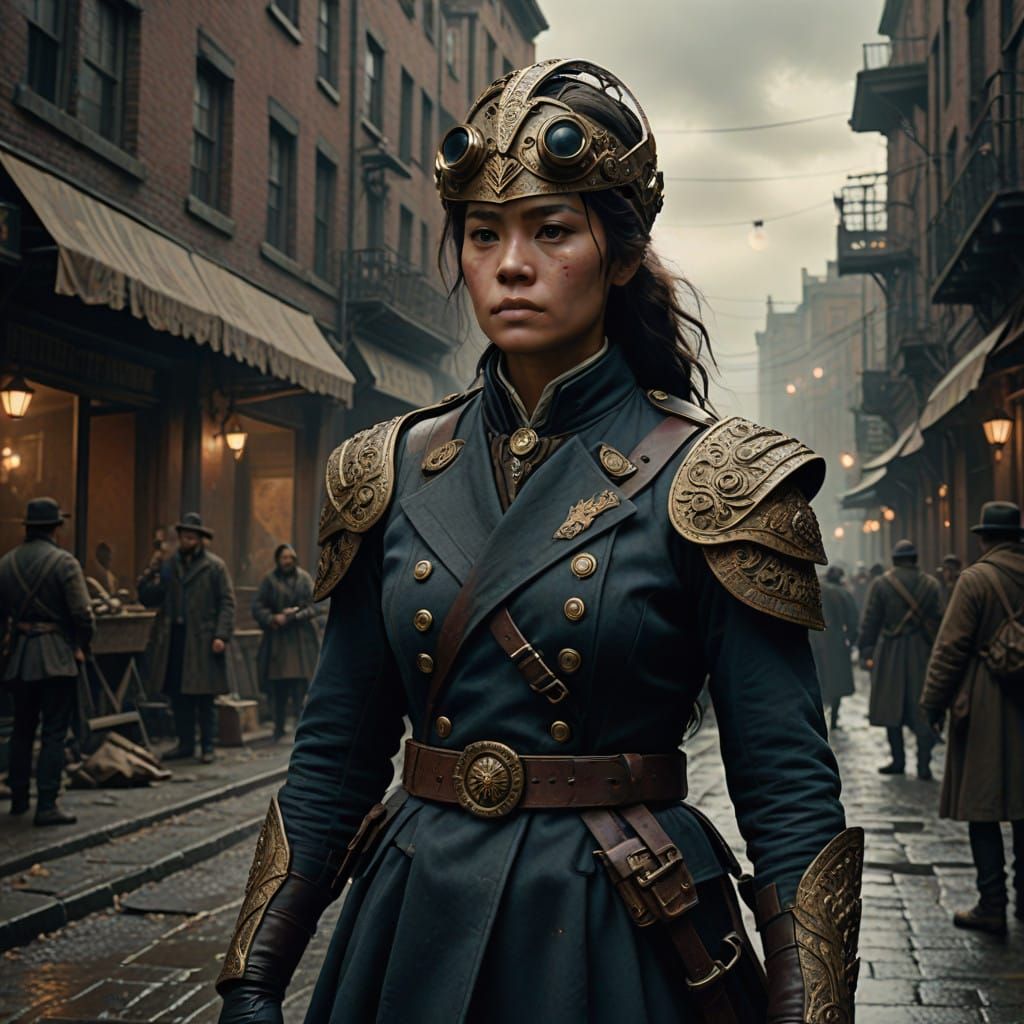 Elegant 19th Century Female Guard in Ornate Attire - AI Art