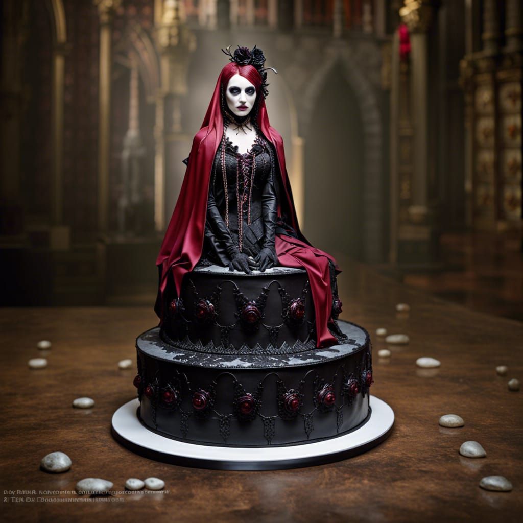 Goth stripper in a cake - AI Generated Artwork - NightCafe Creator