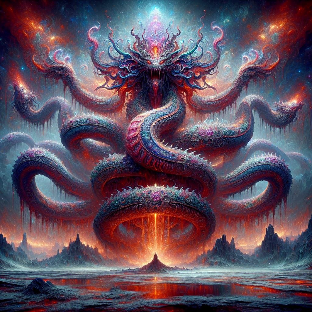 colossal and giant dragon hydra god spiritual form - AI Generated ...