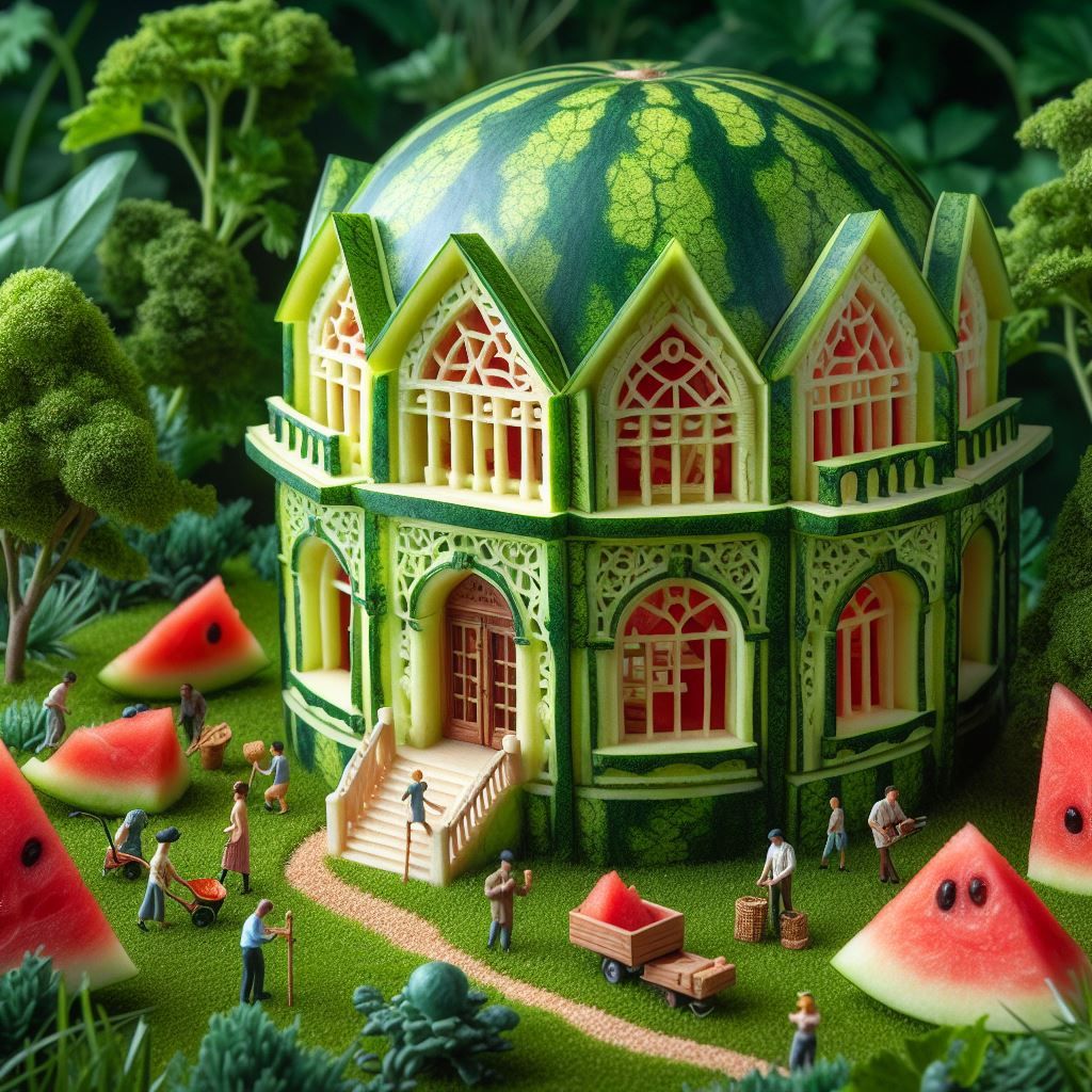 A mansion made out of water melon - AI Generated Artwork - NightCafe ...