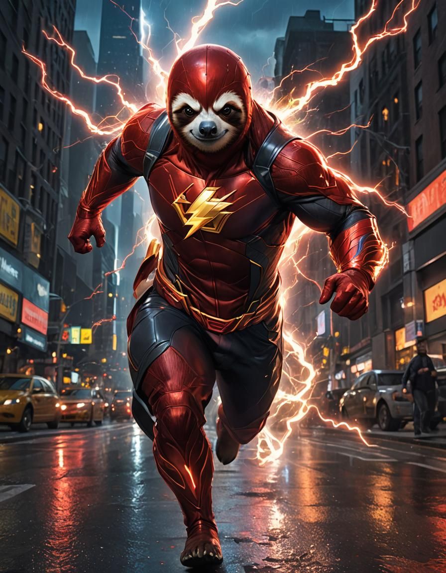 Flash sloth - AI Generated Artwork - NightCafe Creator