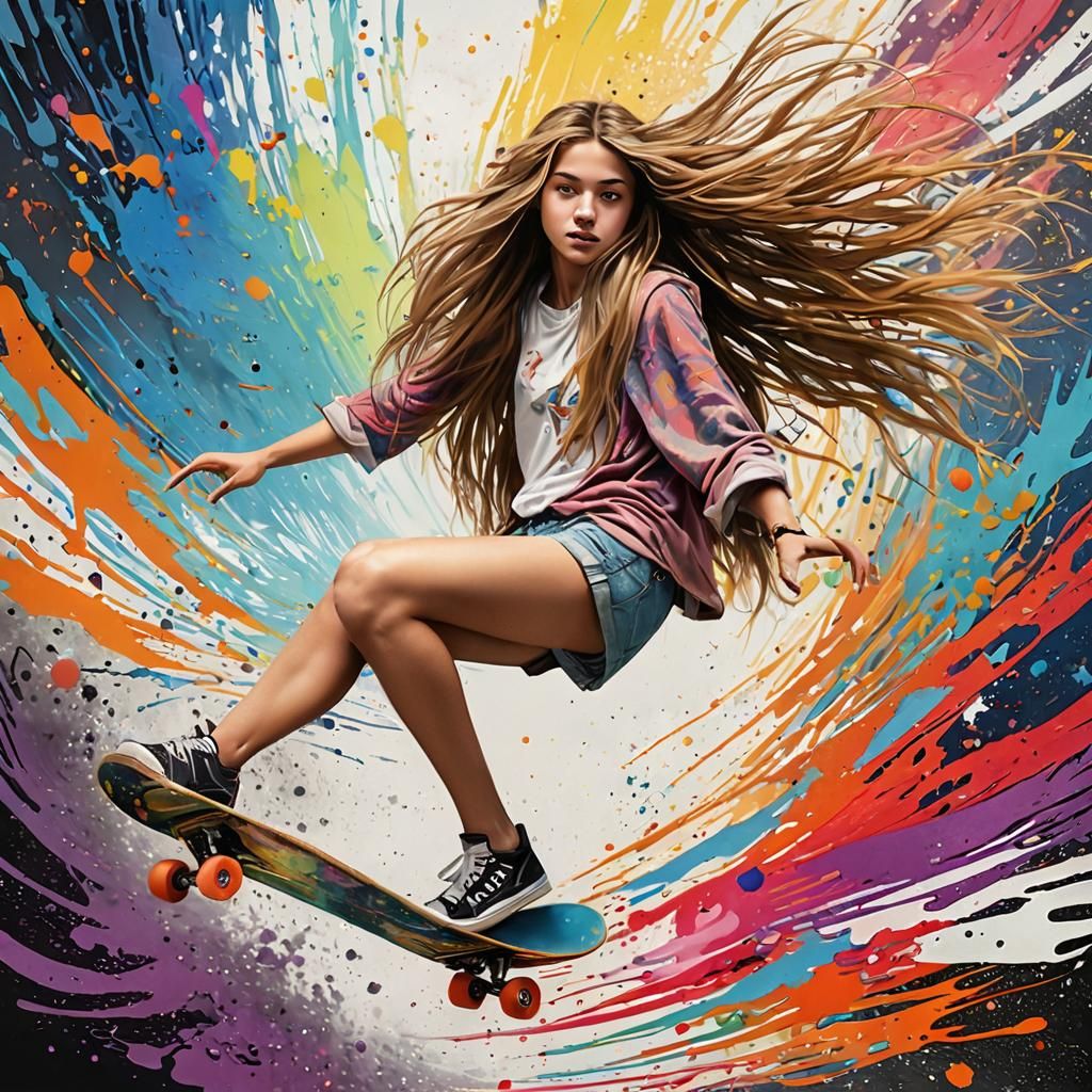 Sk8r grl - AI Generated Artwork - NightCafe Creator