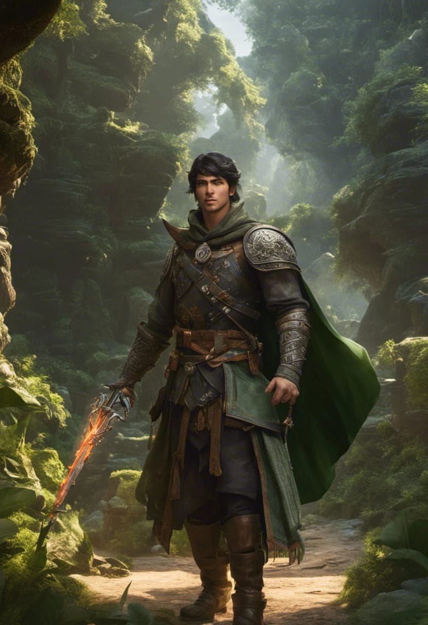 Rogue in leather armor and wielding a magical sword - AI Generated ...