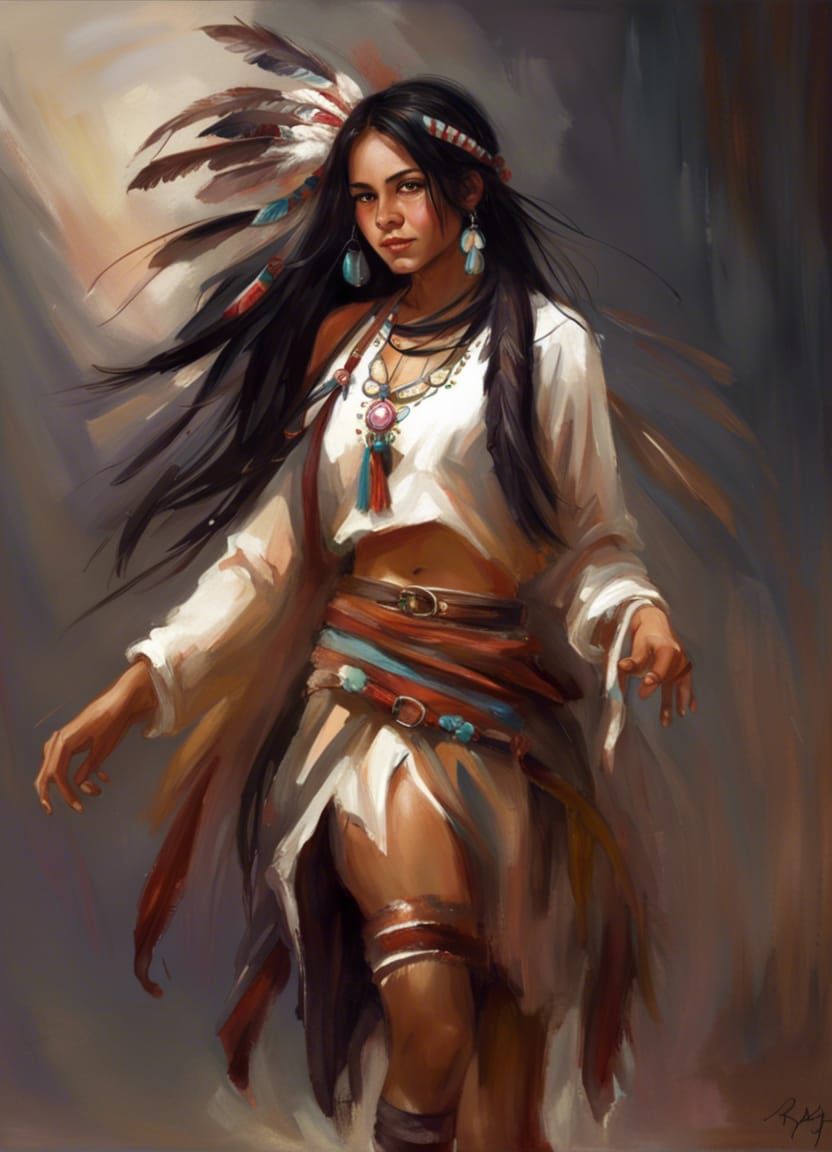 Pretty Native American girl - AI Generated Artwork - NightCafe Creator