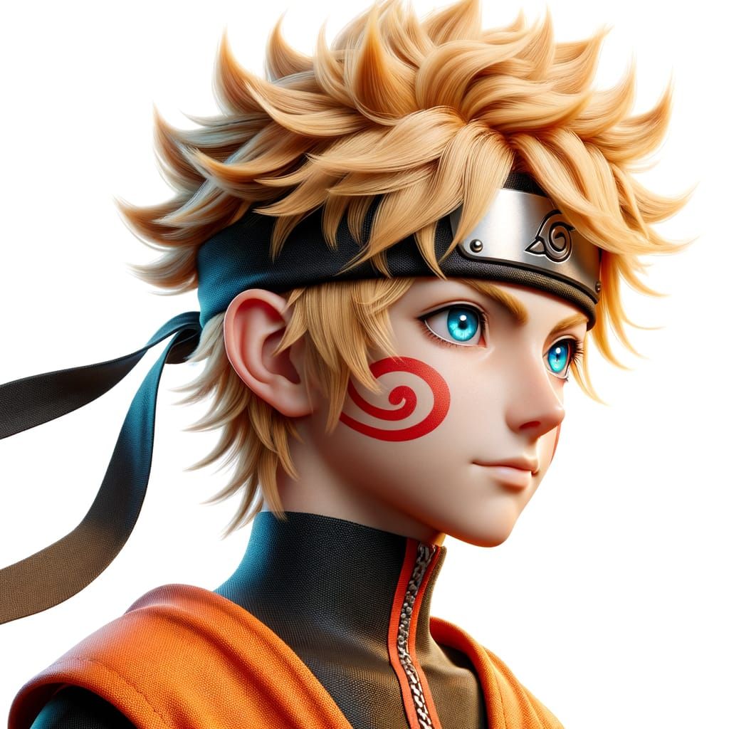 Hyper-Realistic Anime Hero in Orange and Black Nin... - AI Art