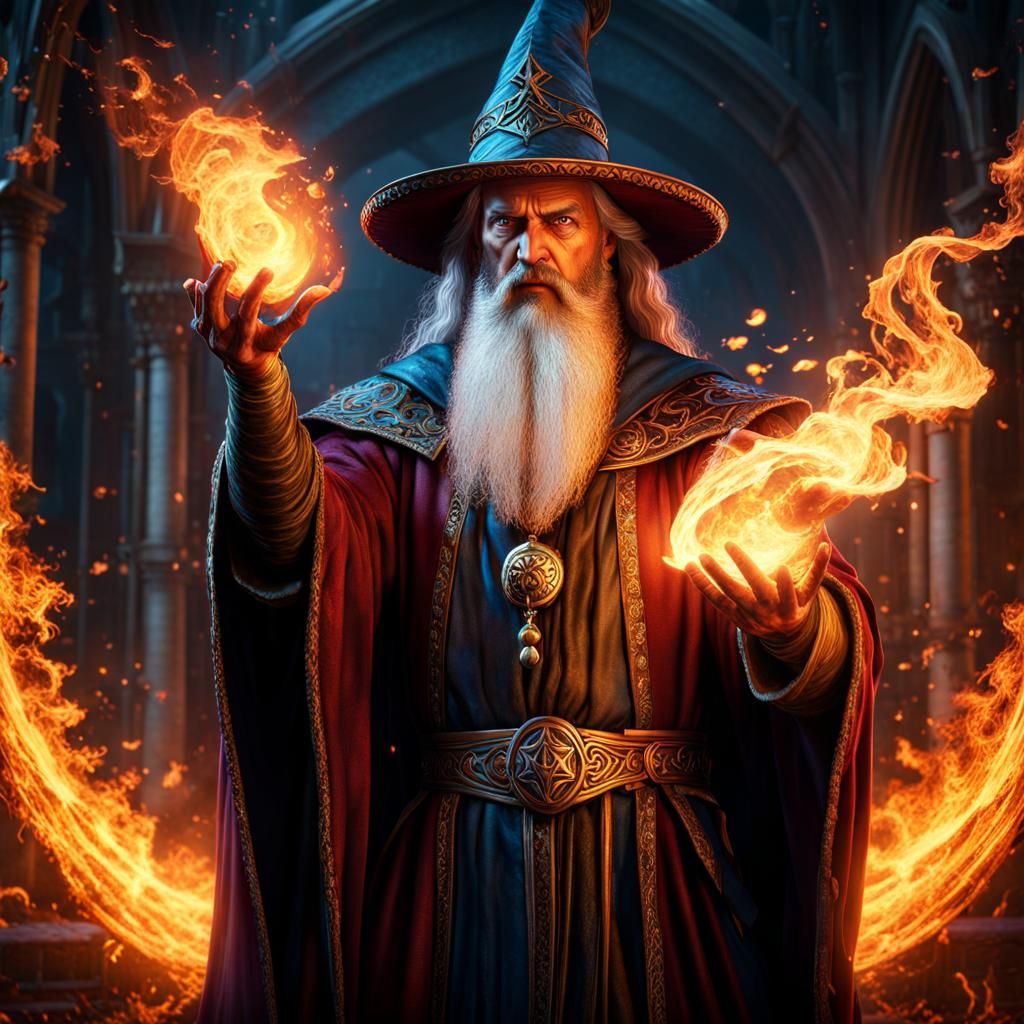 Fire wizard - AI Generated Artwork - NightCafe Creator
