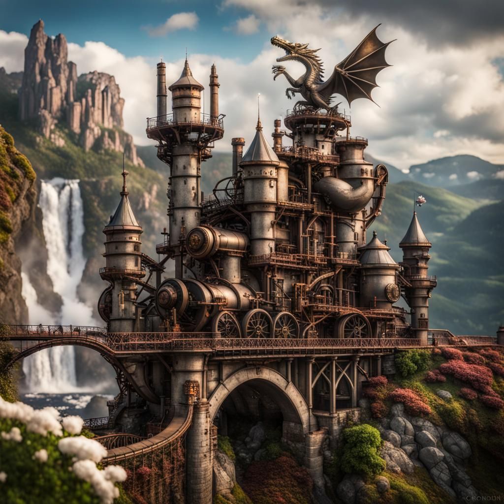 Steampunk Castle - AI Generated Artwork - NightCafe Creator