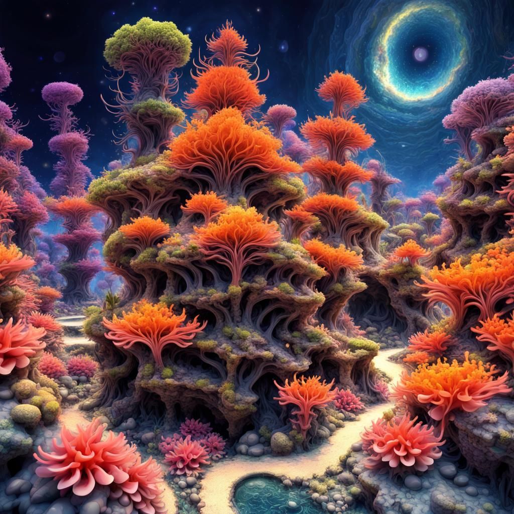 Alien Coral Lanscape - AI Generated Artwork - NightCafe Creator