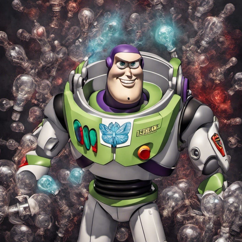 Buzz Lightyear in a room full of Lightbulbs - AI Generated Artwork ...