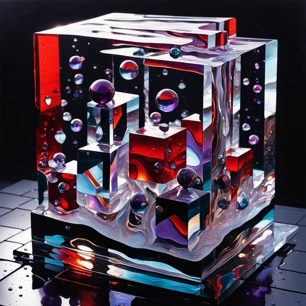 Geometric Melting Sculpture in Vibrant Fauvist Sty... - AI Art