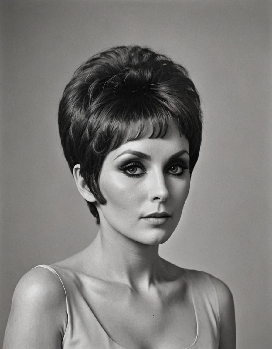 BW 60's singer with short hair - BW 60's singer with short h...