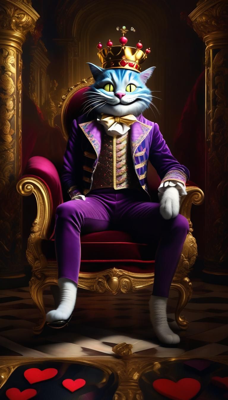 Royal Cat, Cheshire Cat the King - AI Generated Artwork - NightCafe Creator