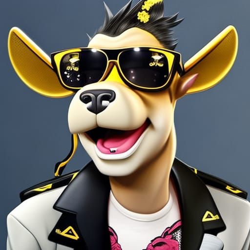 The rock'n'roll cow - AI Generated Artwork - NightCafe Creator