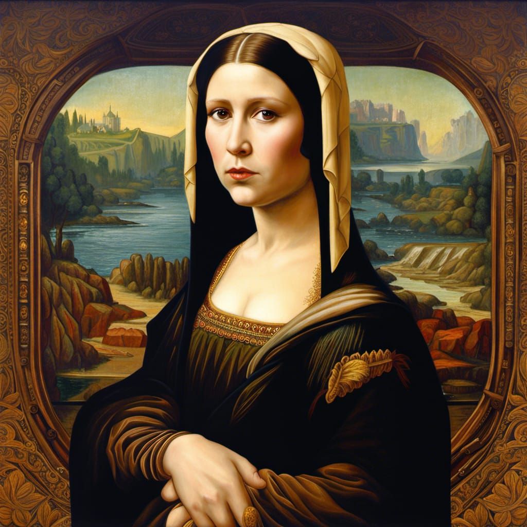 Princess Leia as Mona Lisa, by Leonardo DaVinci - AI Generated Artwork ...