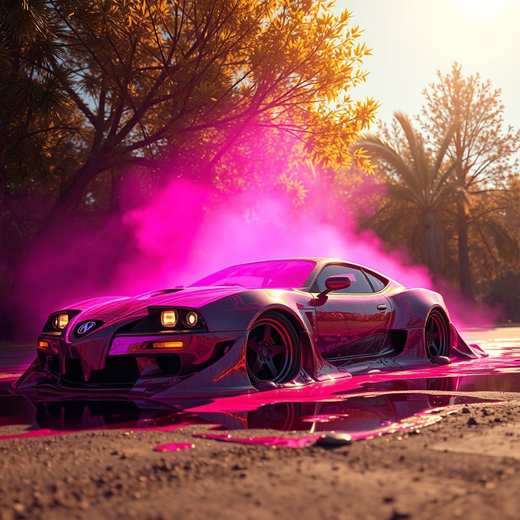 Melting car in warm sunny day - Cyberpunk Car Melted by Bla...