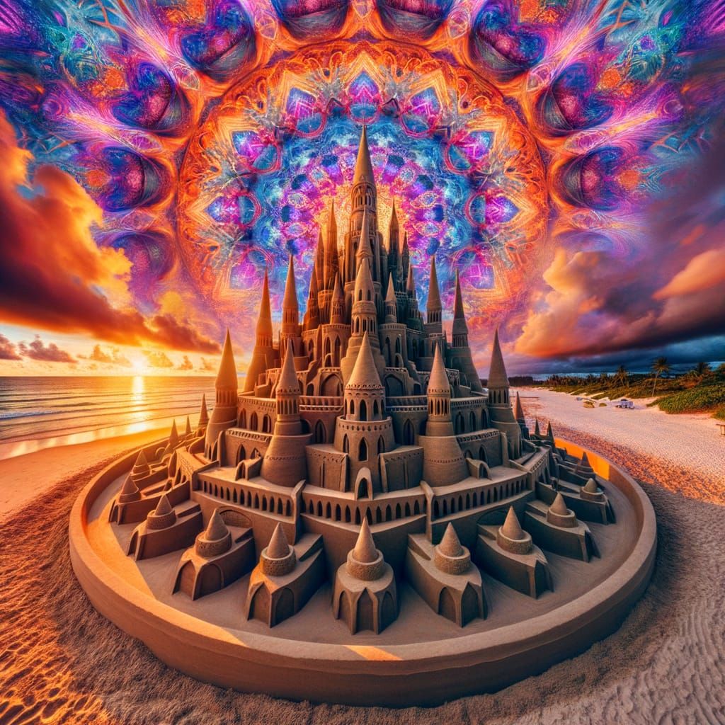Epic sand castle - Majestic Medieval Sand Castle on Caribbea...