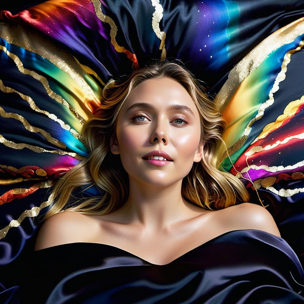 Elizabeth Olsen on Satin - AI Generated Artwork - NightCafe Creator