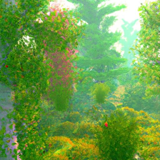 wooded scene in the style of claude monet - AI Generated Artwork ...