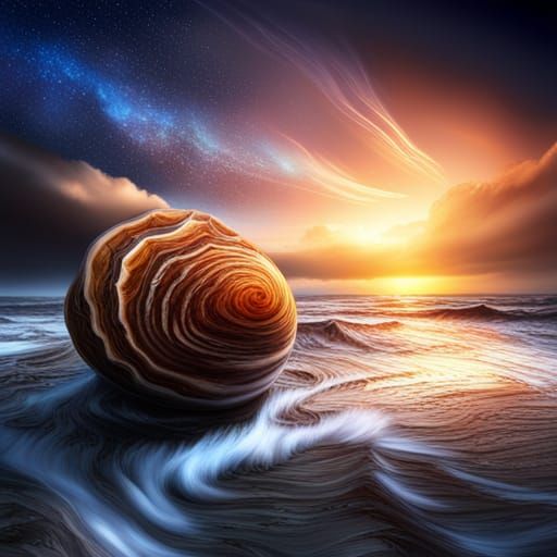 Seashell shell in Magic glowing texture 1 - AI Generated Artwork ...