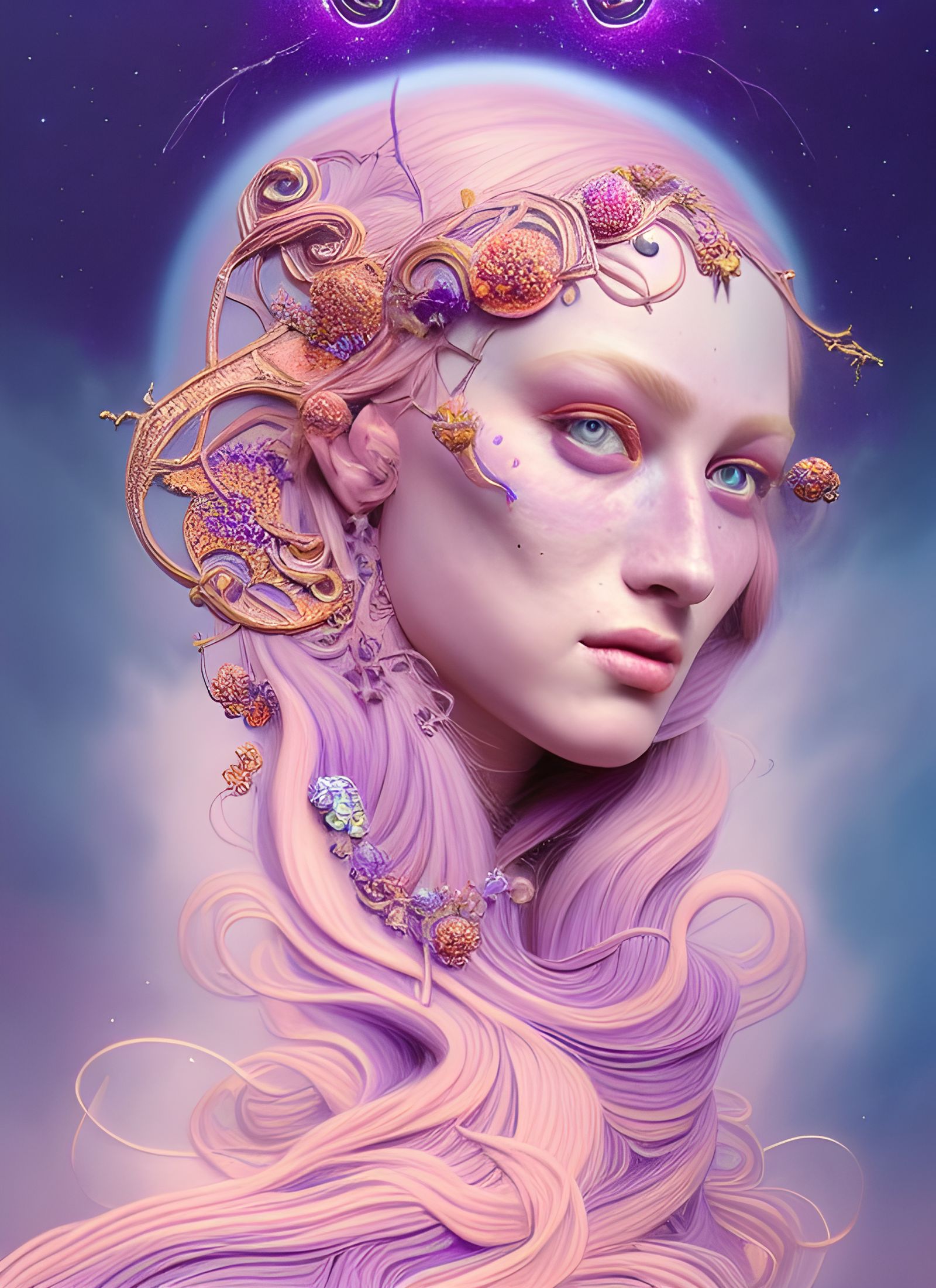 Goddess of PinkMoon - AI Generated Artwork - NightCafe Creator