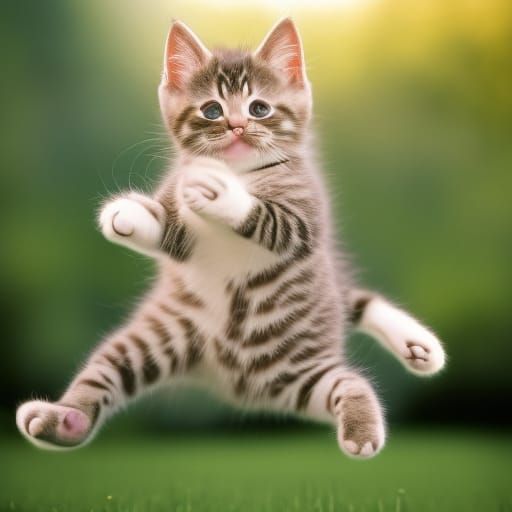 kitten leaping in air : r/nightcafe