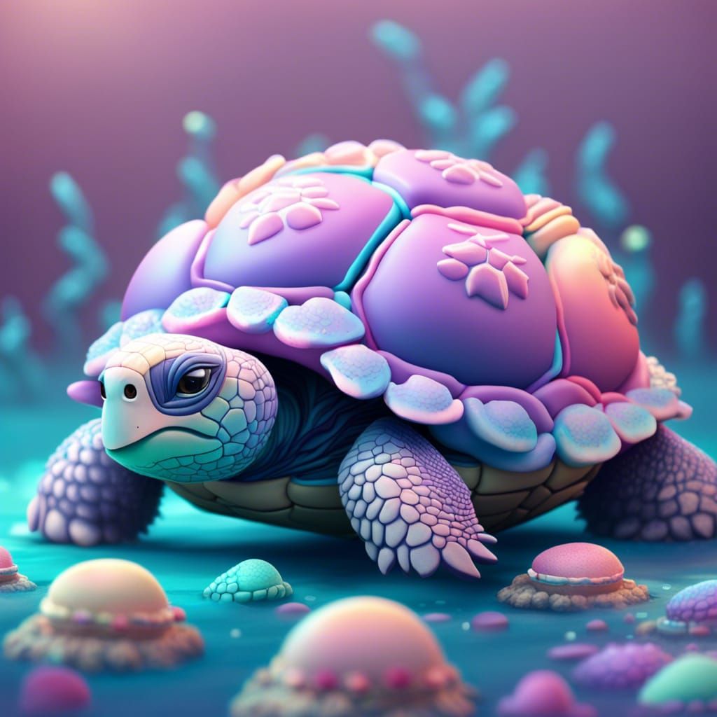 Pastel macaroon sea turtle - AI Generated Artwork - NightCafe Creator