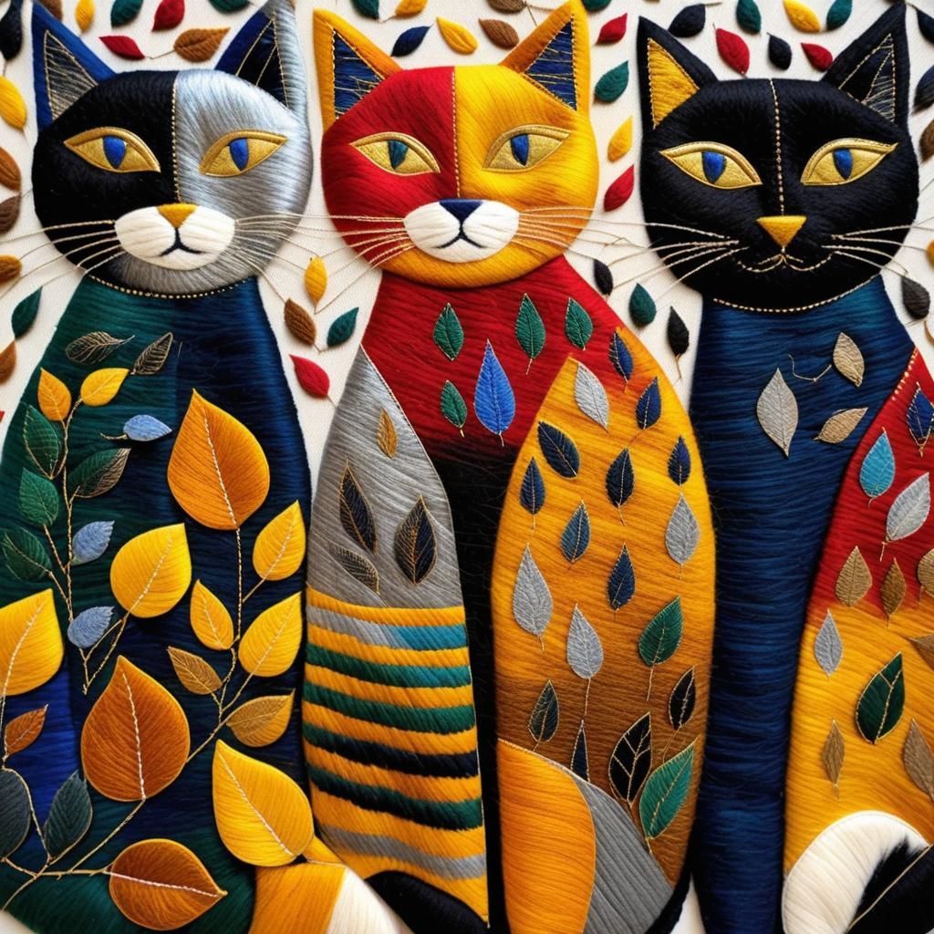 Three Cats v7.7 - AI Generated Artwork - NightCafe Creator