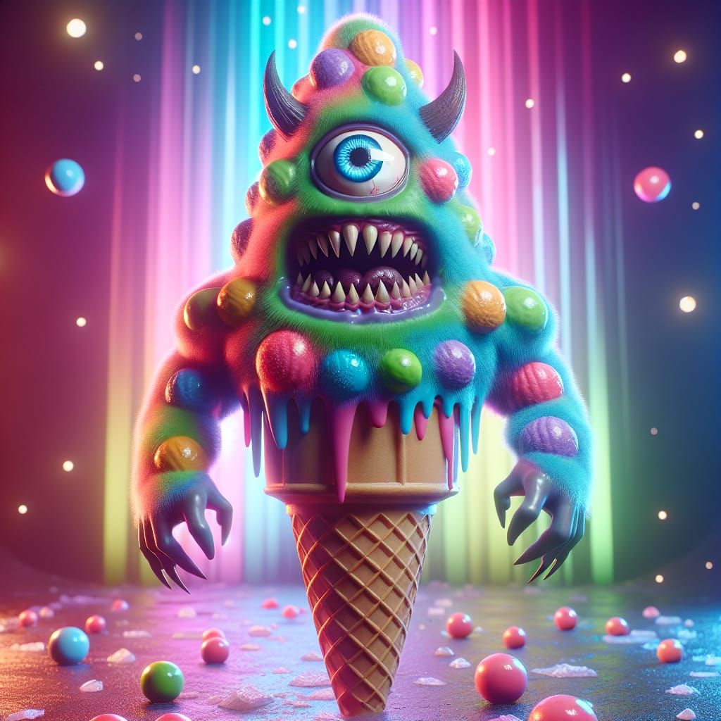 Mutant ice cream cone - AI Generated Artwork - NightCafe Creator