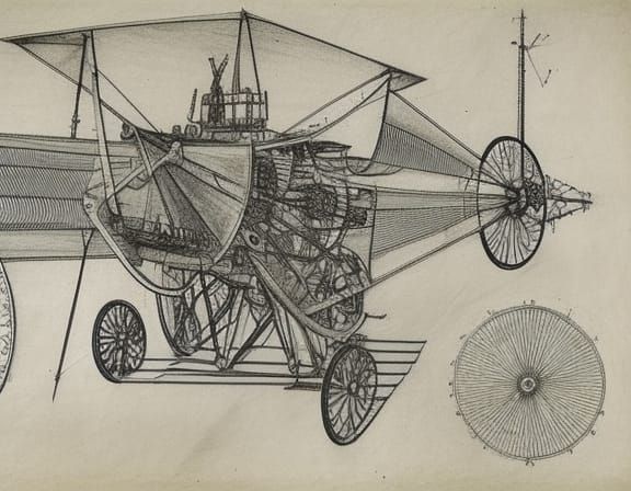 stunning blueprints for Leonardo de Vinci's "Flying Machine" - AI ...