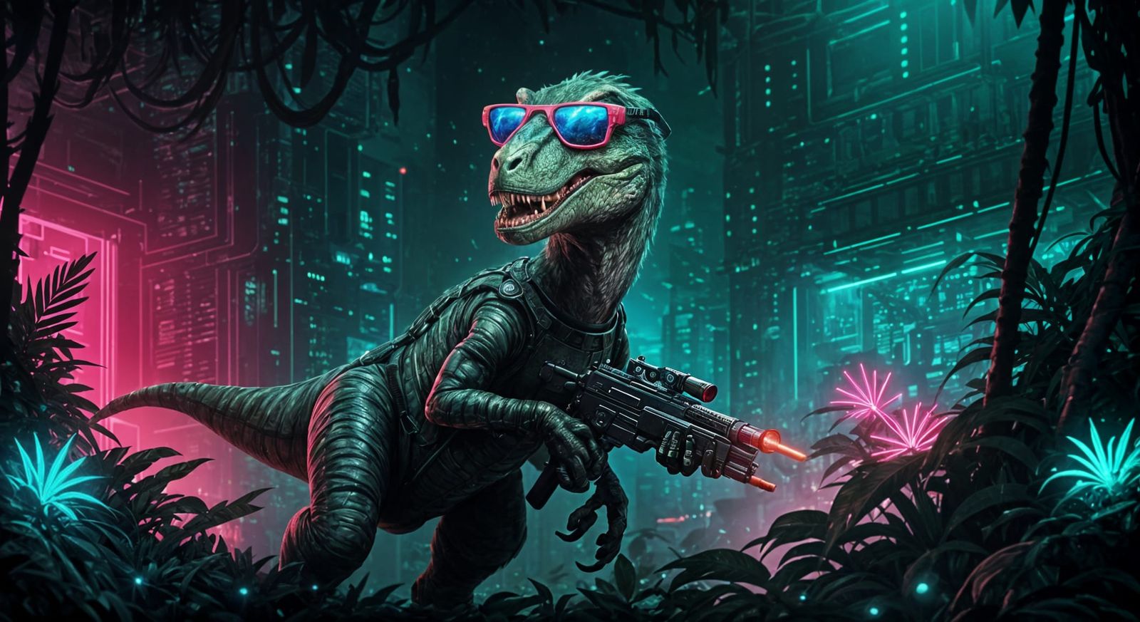 Denver, but with a laser gun - Cyberpunk Raptor with Laser ...