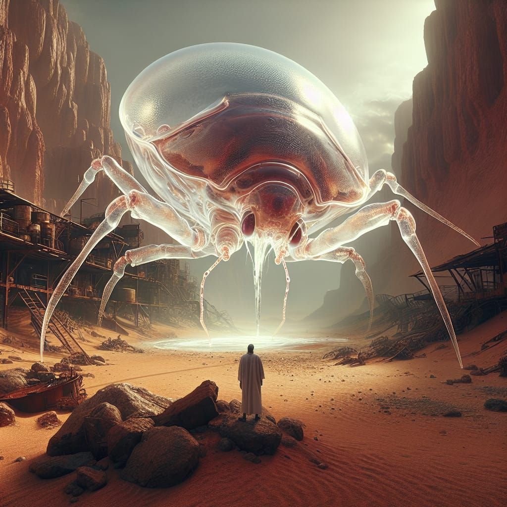 Water Bug Hovering Over Parched Man - AI Generated Artwork - NightCafe ...