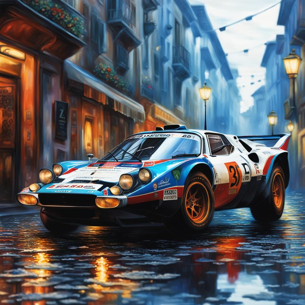 Lancia Stratos fantasy race car - AI Generated Artwork - NightCafe Creator