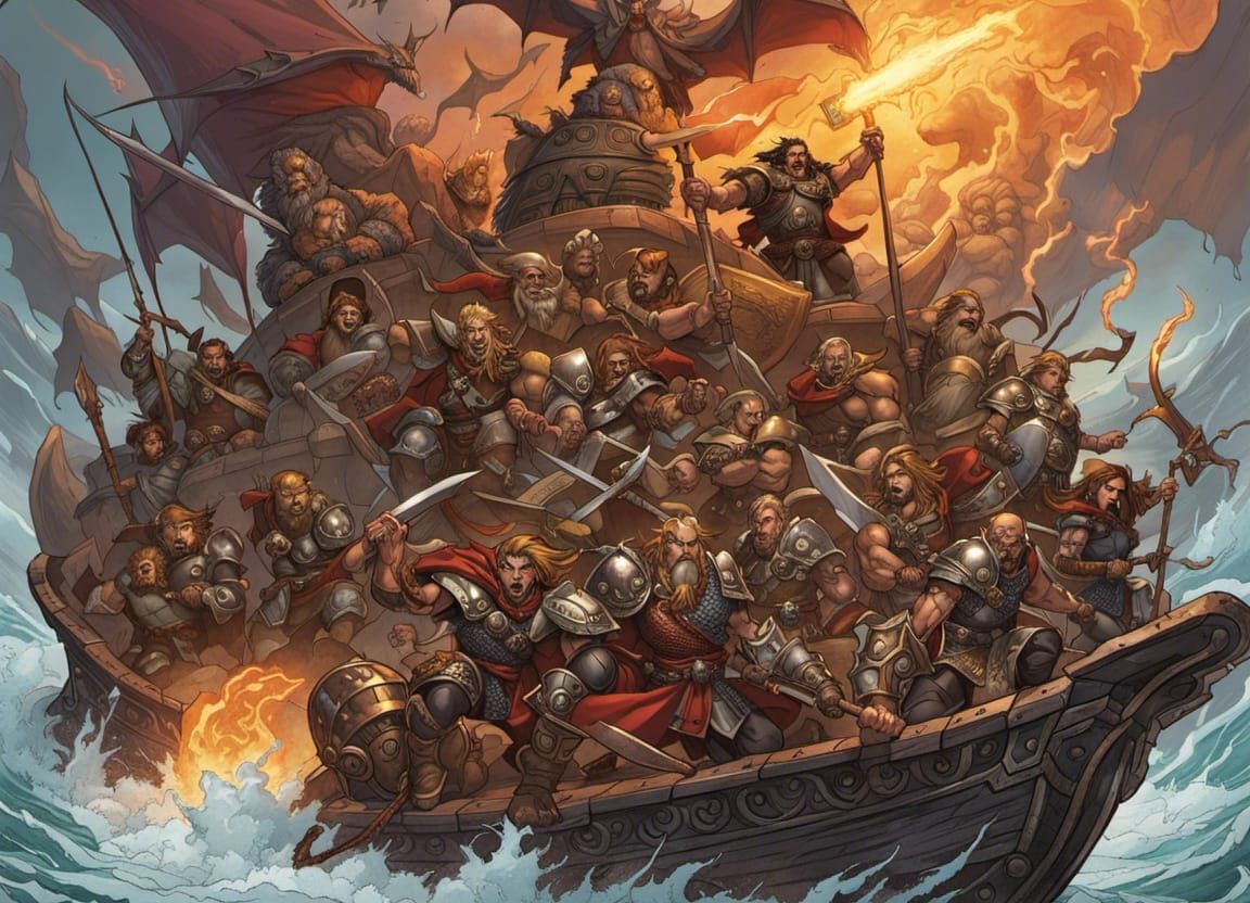 Dwarfs at sea - AI Generated Artwork - NightCafe Creator