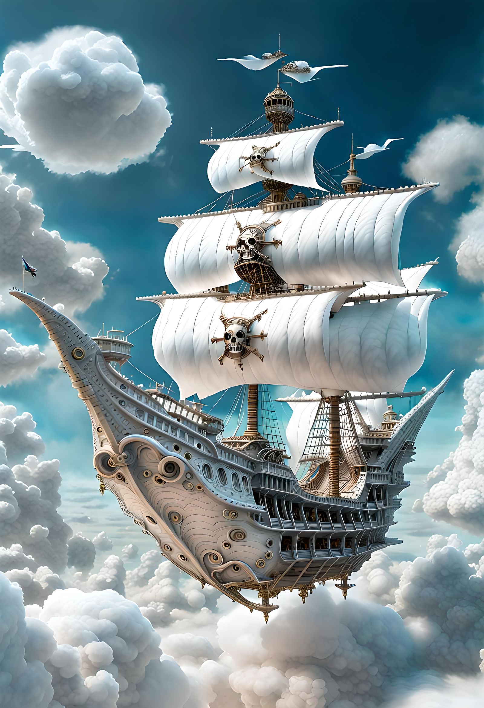 Flying Pirate Ship - AI Generated Artwork - NightCafe Creator