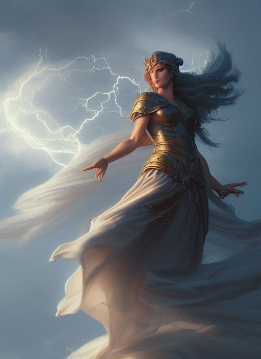 Godess of Thunder - AI Generated Artwork - NightCafe Creator