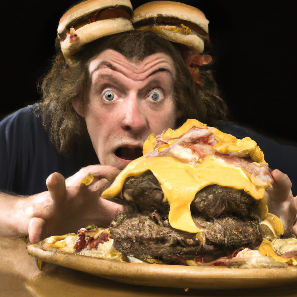 PROMPT: Cheeseburger Horror - AI Generated Artwork - NightCafe Creator