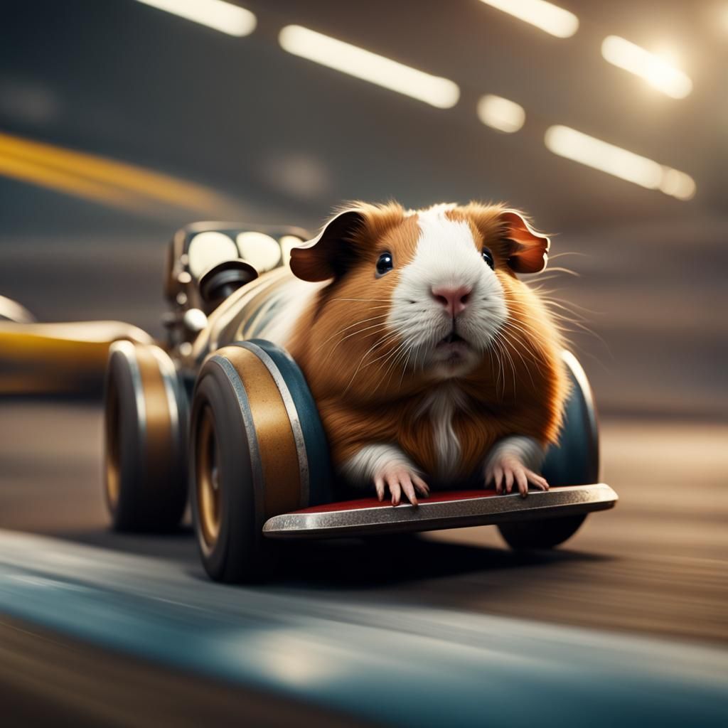 Guinea Pig as a race car driver - AI Generated Artwork - NightCafe Creator