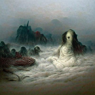Apocalyptic ghost land filled with despair, wailing and fog - AI ...