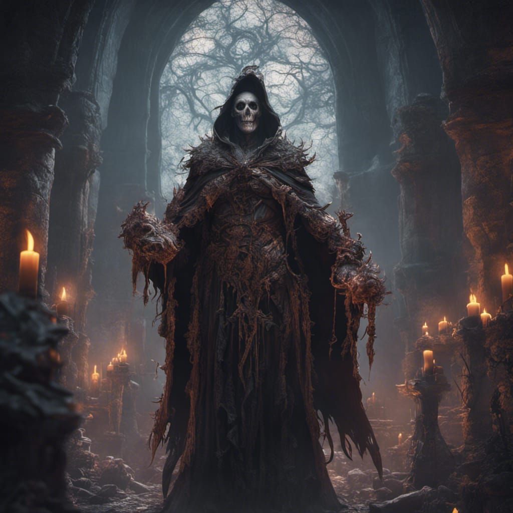 Necromancer among the undead - AI Generated Artwork - NightCafe Creator