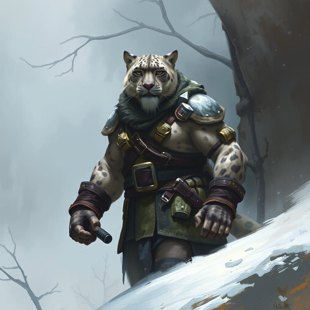 The wise, world-weary male anthropomorphic Snow Leopard brigand. He has ...