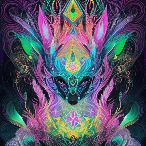 "(Hyper detailed anime art of a fox inspired Venetian mask in ...
