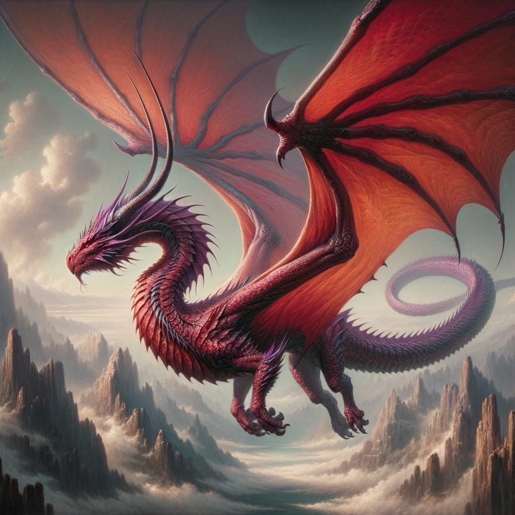 Chromatic Red Dragon - AI Generated Artwork - NightCafe Creator