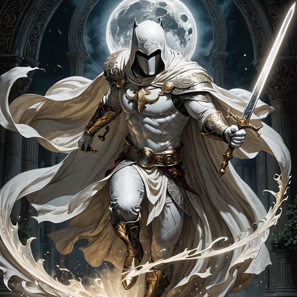 A fantastical image of a moon knight - AI Generated Artwork - NightCafe ...