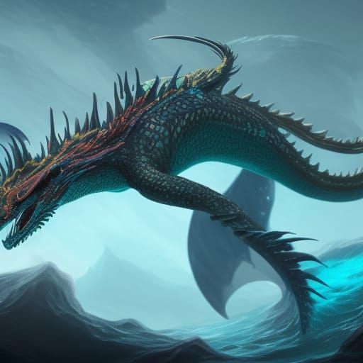 Deep ocean dragon - AI Generated Artwork - NightCafe Creator