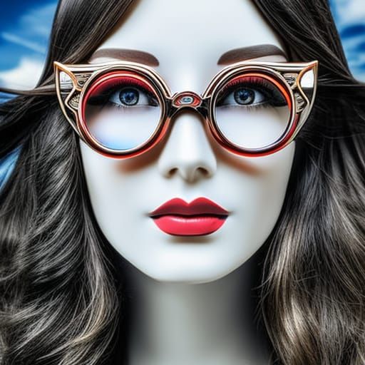 Fish Shaped ty dyed eyeglasses. The lenses are also fish shaped A young ...