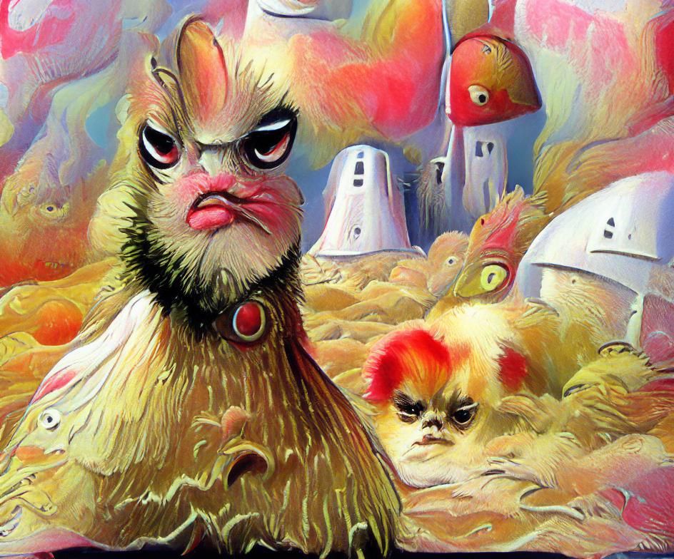 Grumpy chicken - AI Generated Artwork - NightCafe Creator