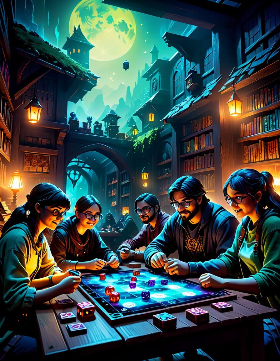 Ethereal Nerds Gather for Epic Tabletop Gaming Ses... - AI Art