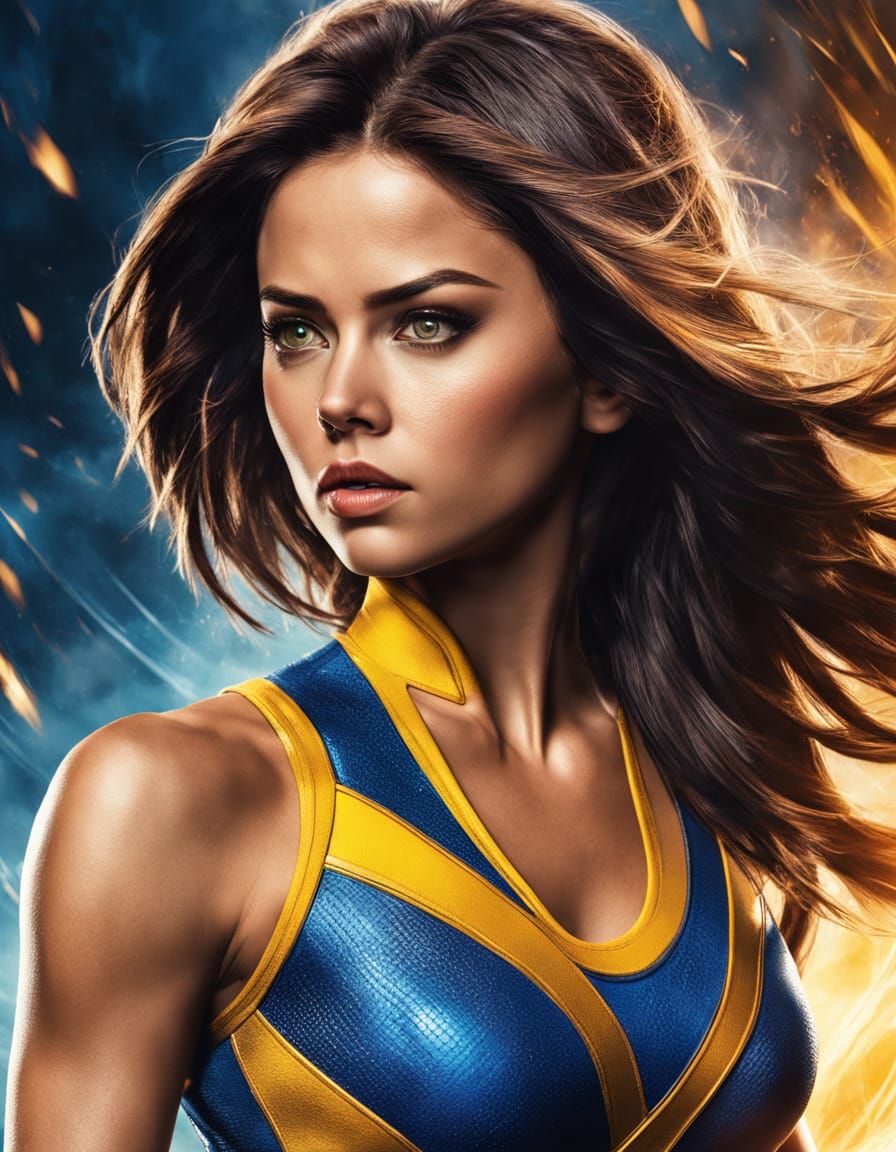 Marvel's Rogue in Cinematic Glory with Selena Gome... - AI Art